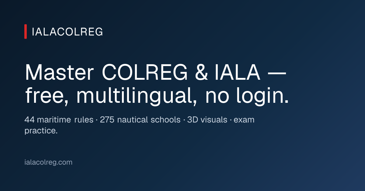 IALA Buoyage — Cardinal, Lateral, Special Marks (Region A & B) — IALACOLREG